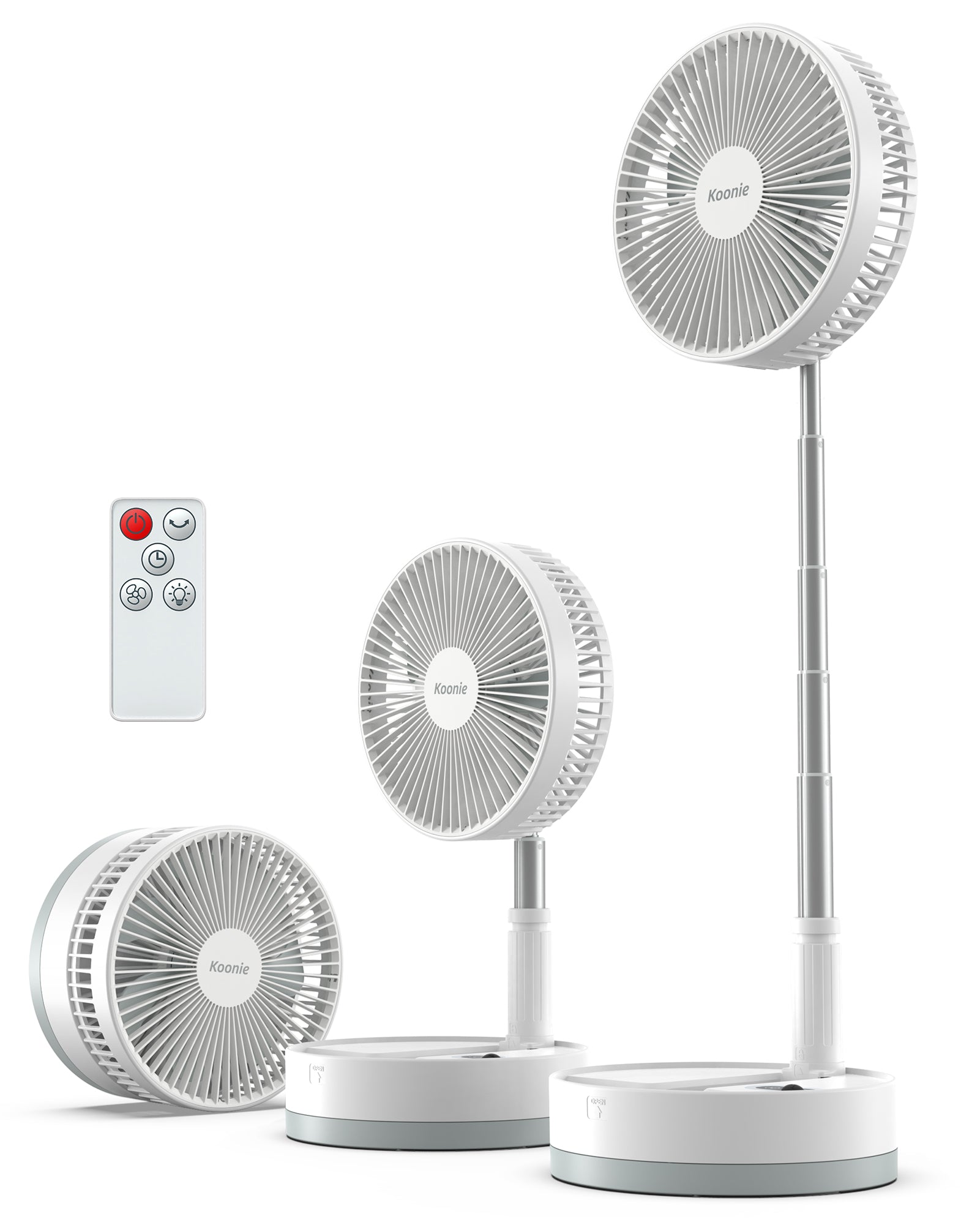 Koonie Foldaway Fan, 8 Inch Foldable Stand/Desk Fan up to 30 Hours Nig